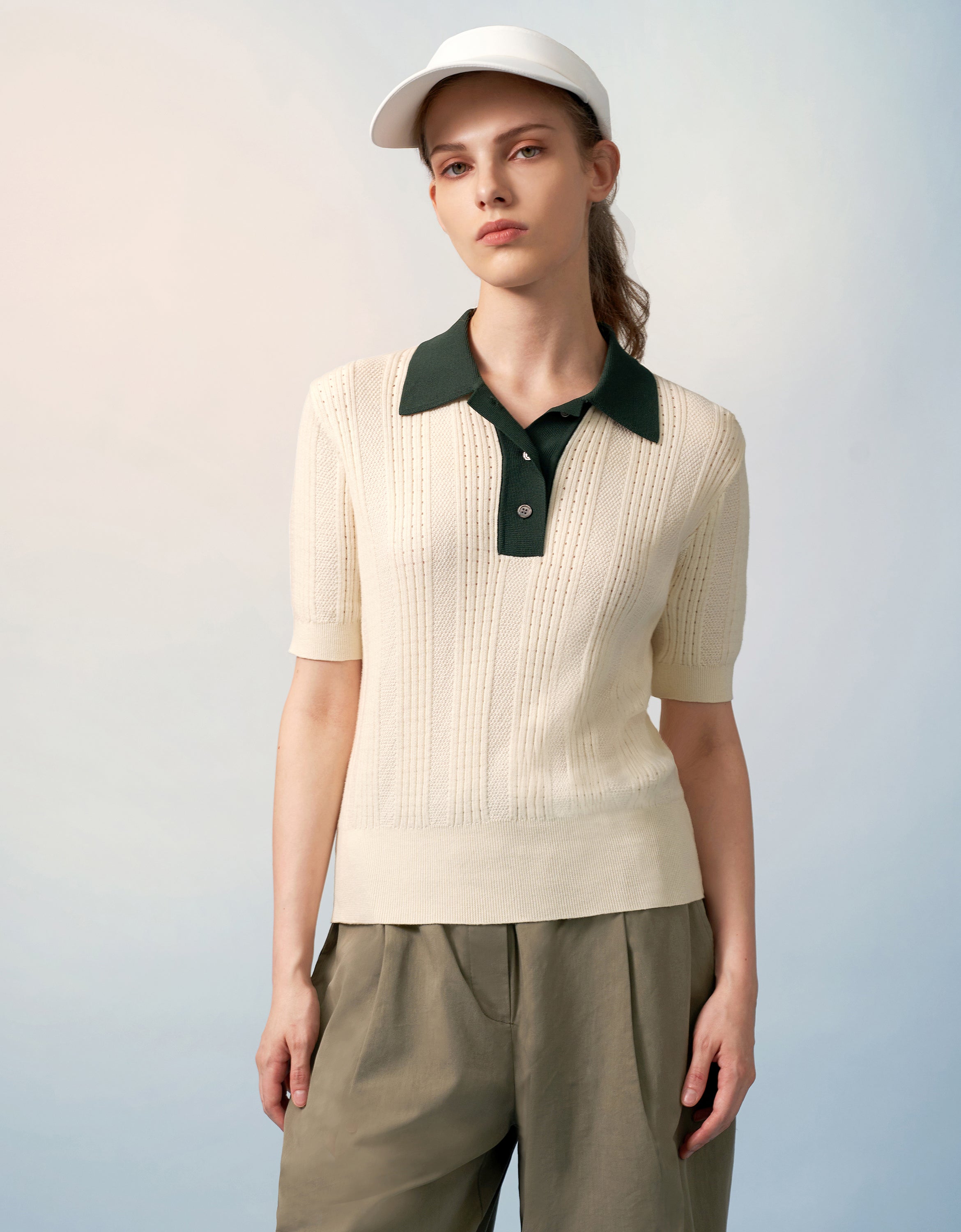 Contrast Collar Knit Top – SaturdayClub Hong Kong